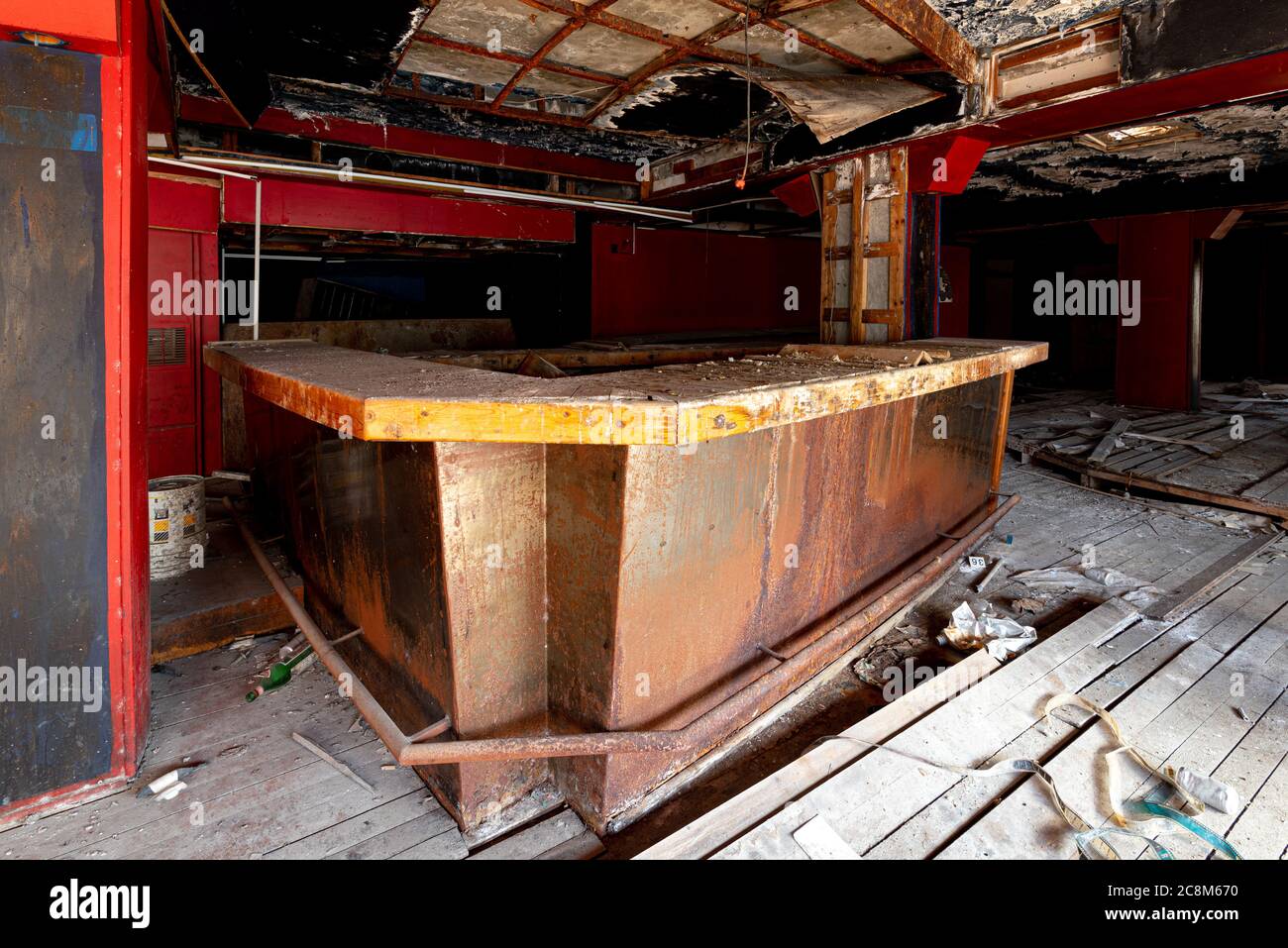 Buidlding Abandoned interior of the bar of a restaurant Stock Photo - Alamy
