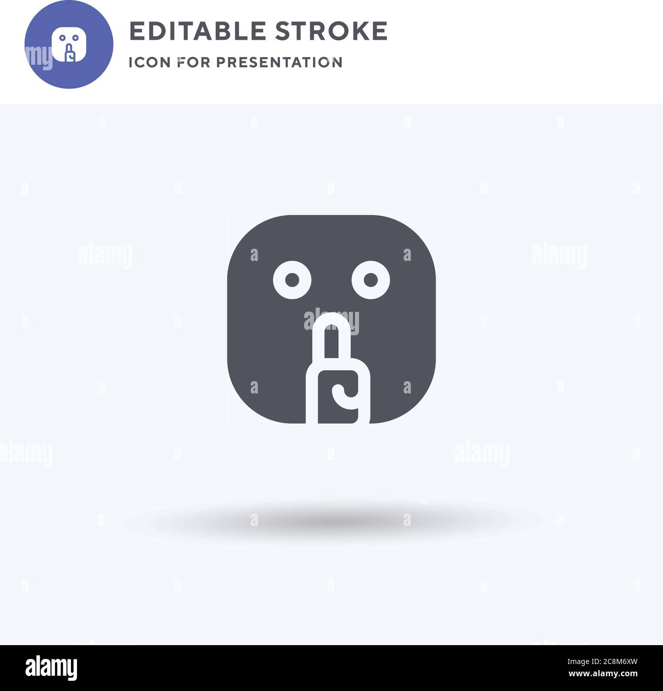 Silence icon vector, filled flat sign, solid pictogram isolated on ...