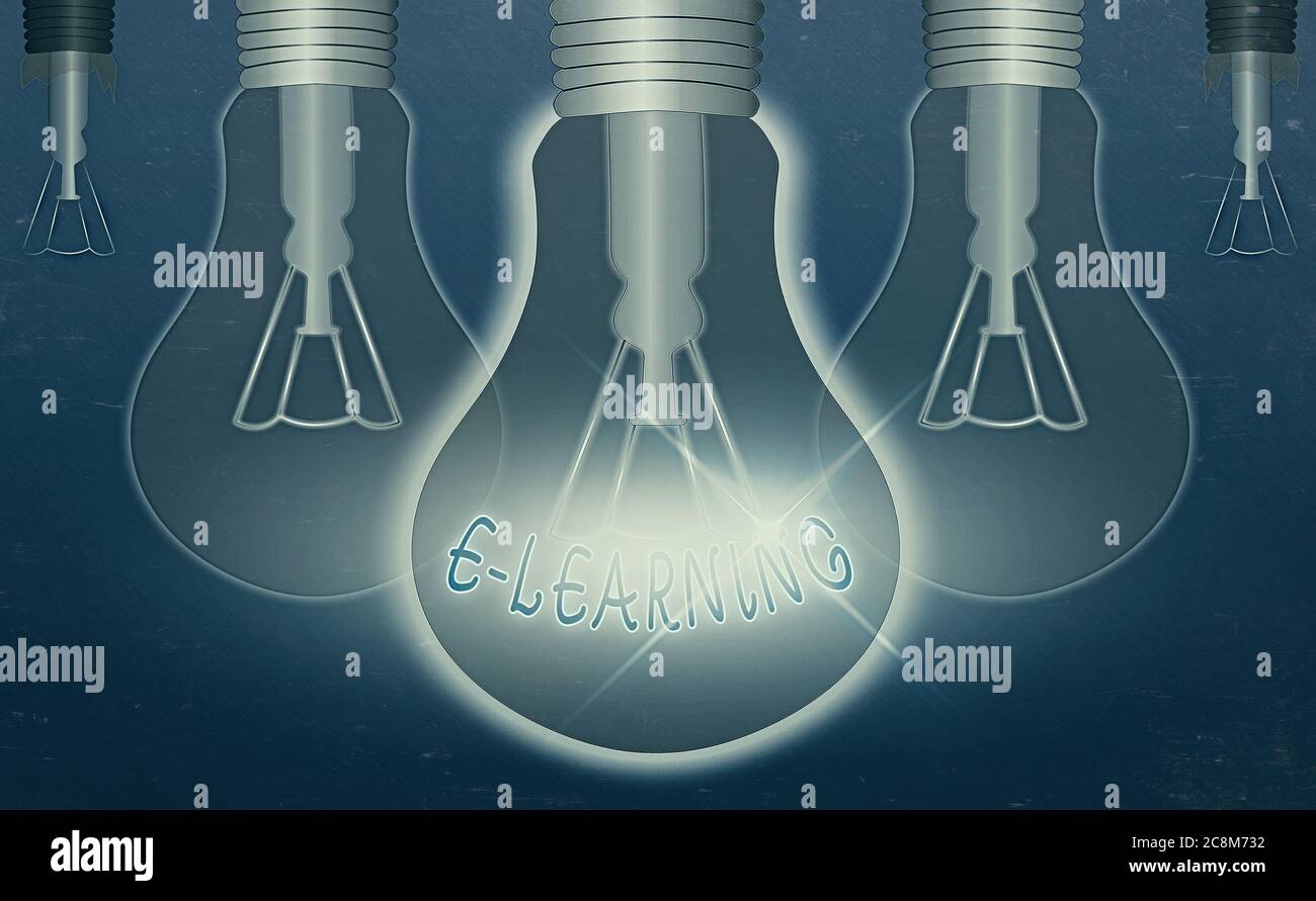 Writing note showing E Learning. Business concept for knowledge we ...