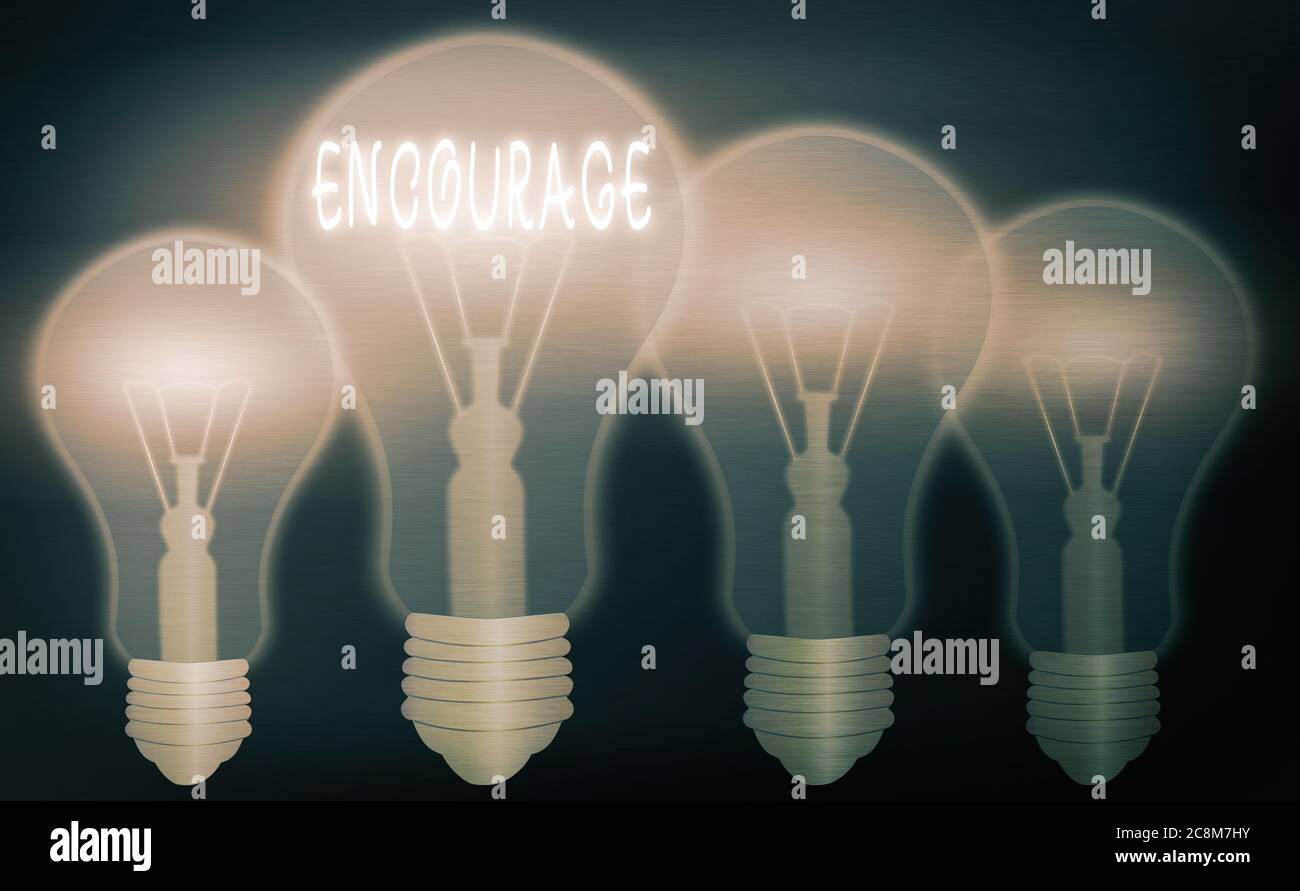 Text sign showing Encourage. Business photo text to inspire with ...