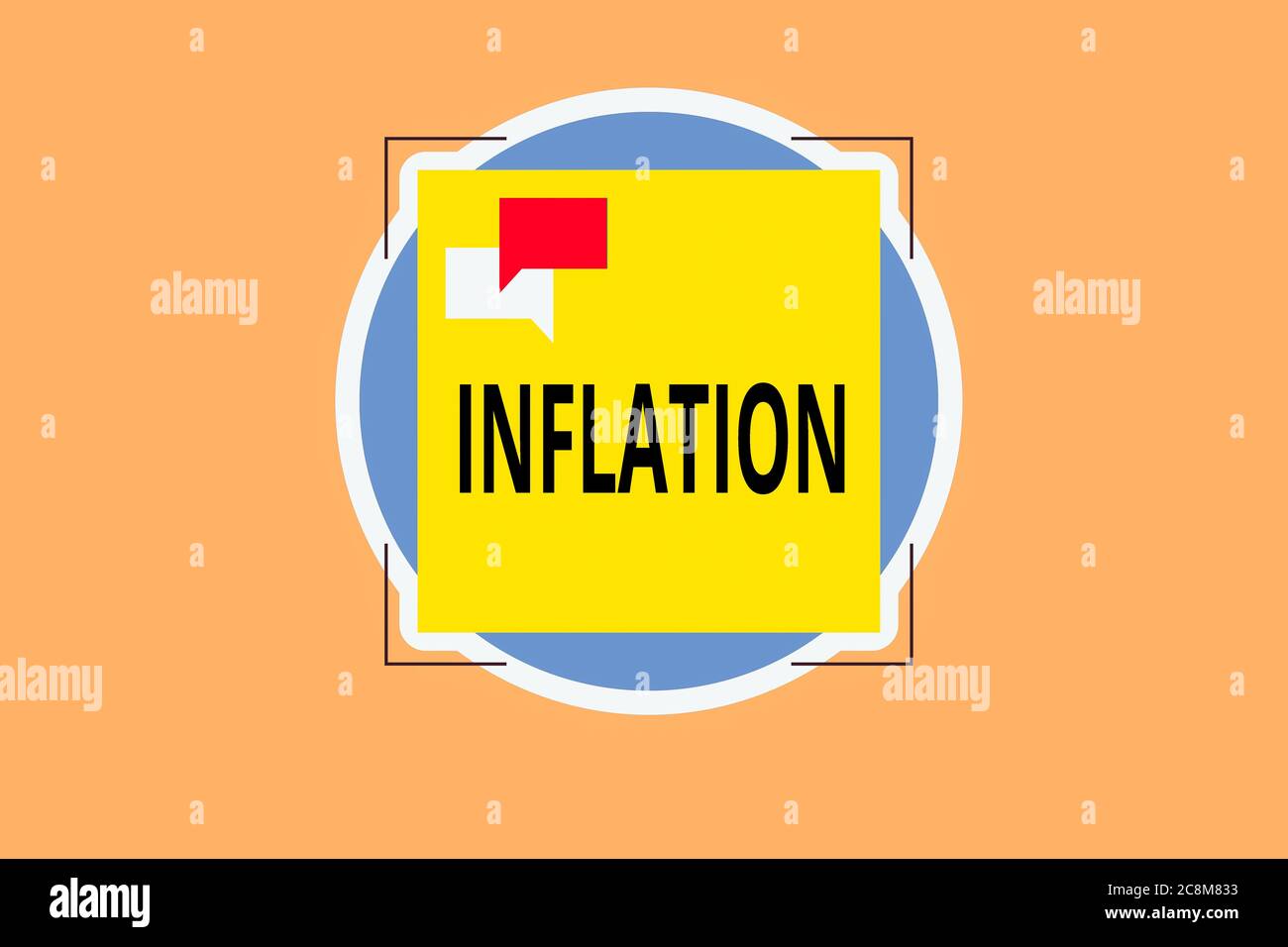 Writing note showing Inflation. Business concept for increase in the ...