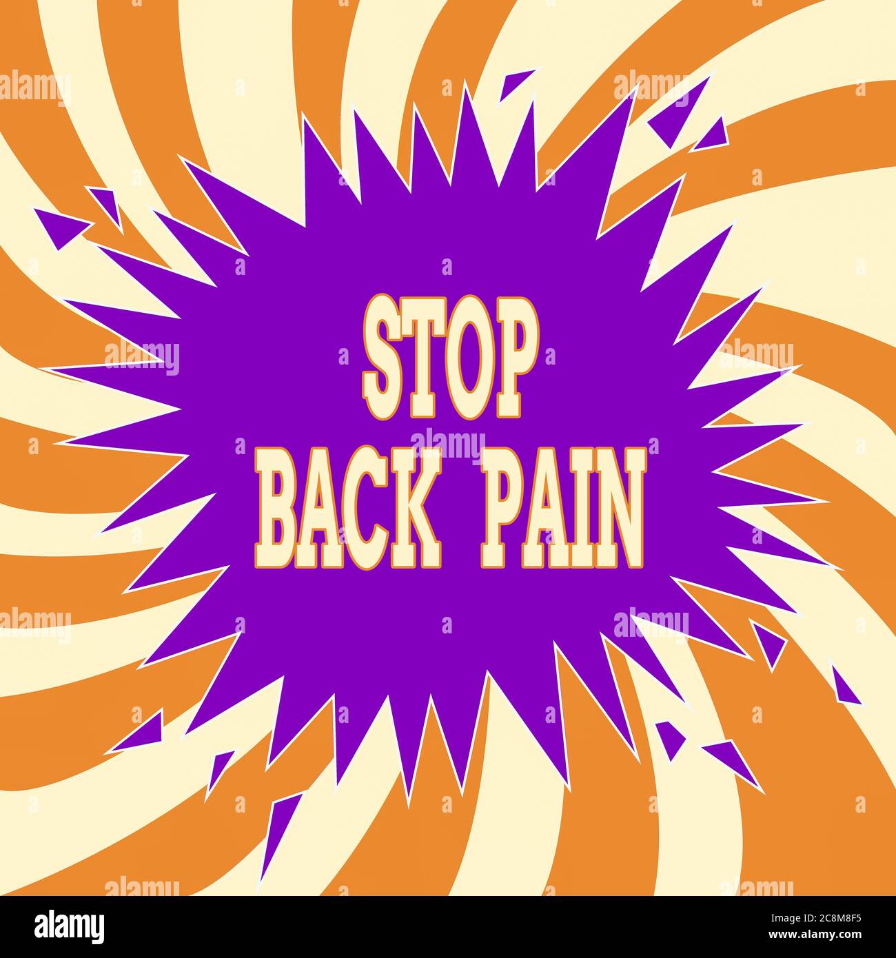 Handwriting text Stop Back Pain. Conceptual photo put an end on the ...