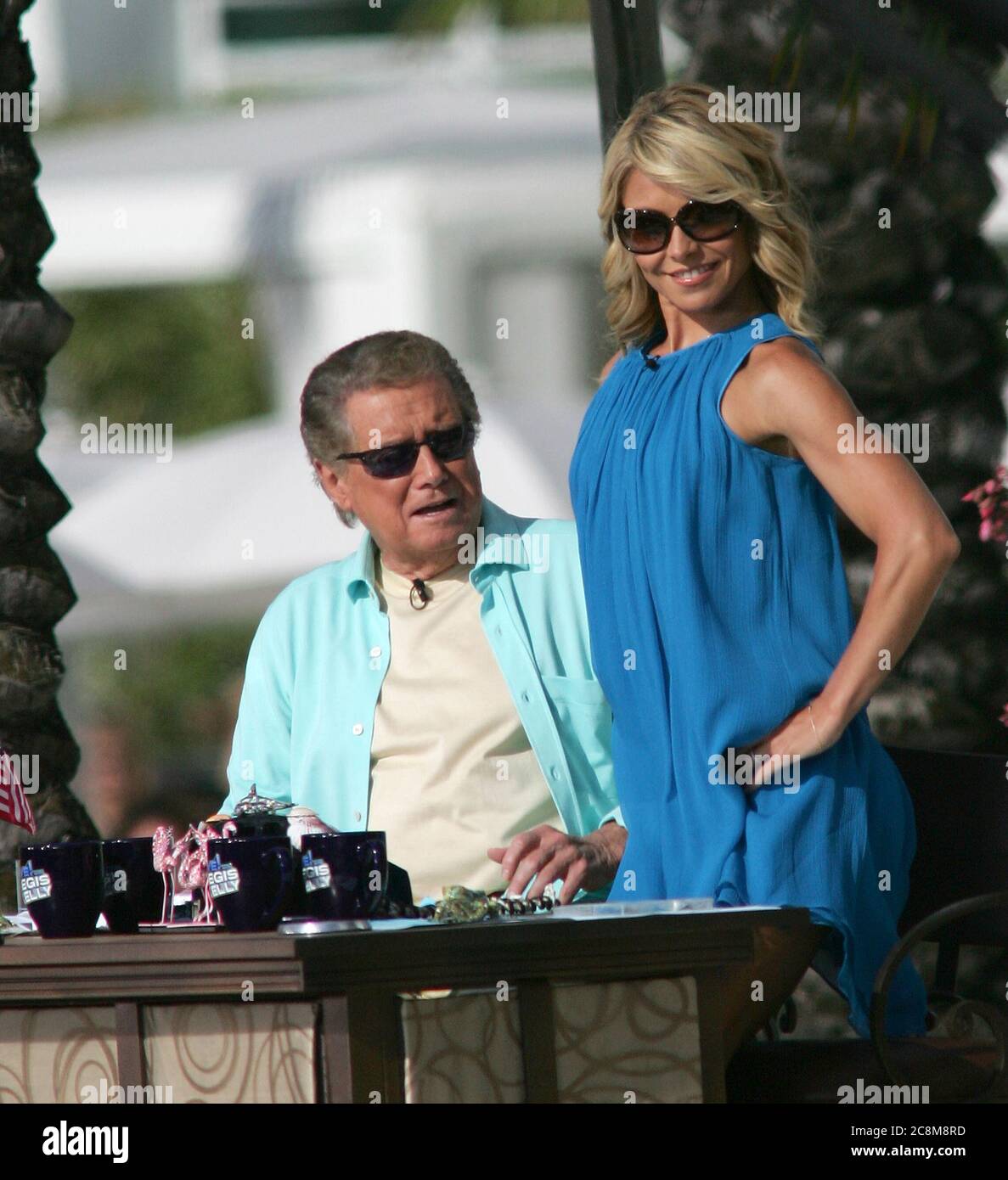 MIAMI - MAY 06: Regis Philbin and Kelly Ripa are seen on the set of ...