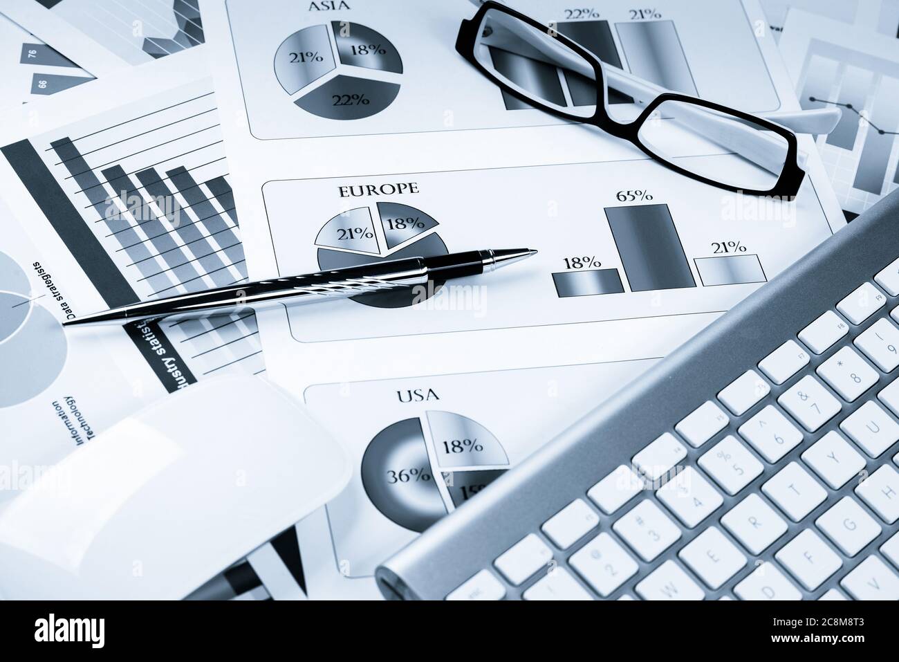 Preparing average sales report Stock Photo - Alamy
