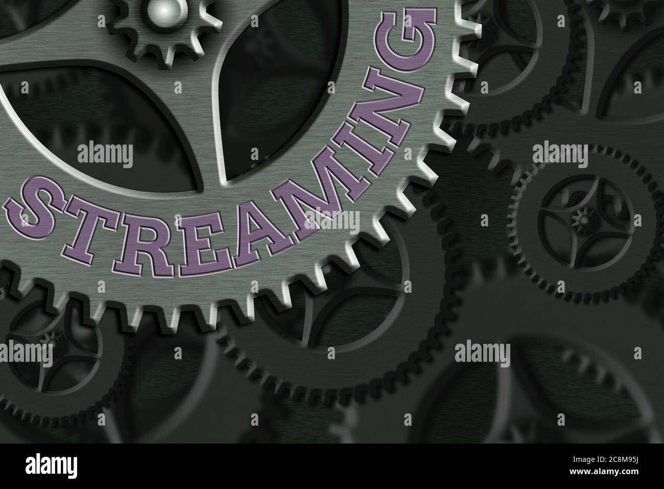 Text sign showing Streaming. Business photo showcasing process, or an ...