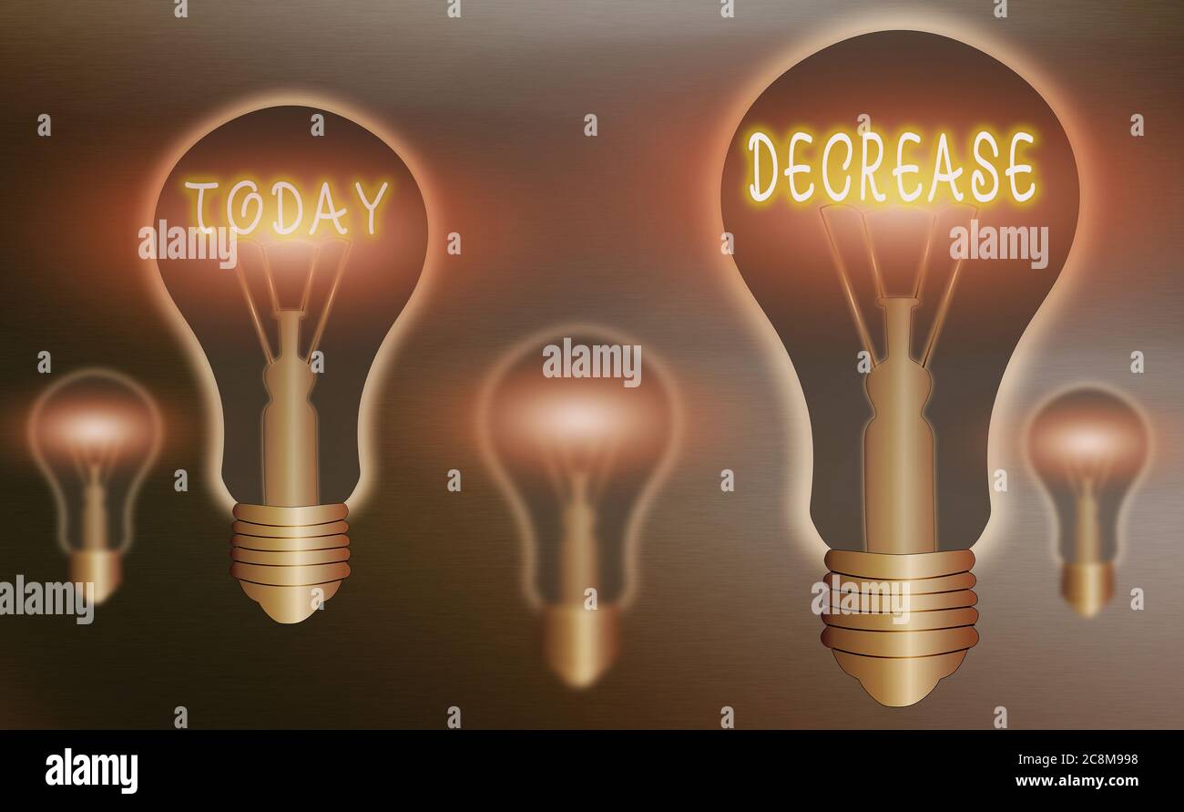 Conceptual hand writing showing Decrease. Concept meaning the process ...
