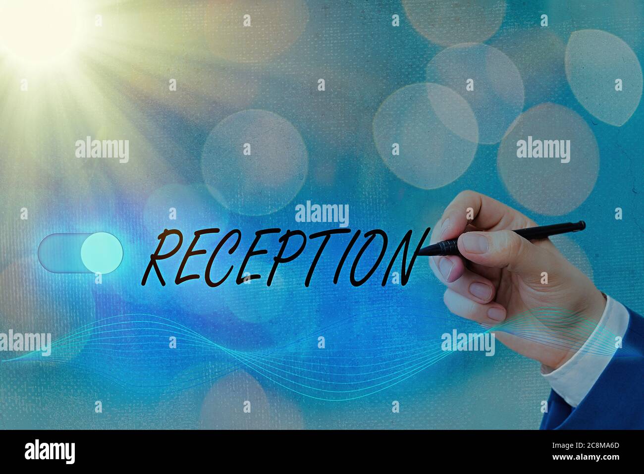 Text sign showing Reception. Business photo text social gathering often ...