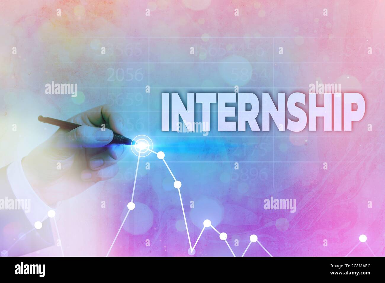 Writing note showing Internship. Business concept for to gain work ...