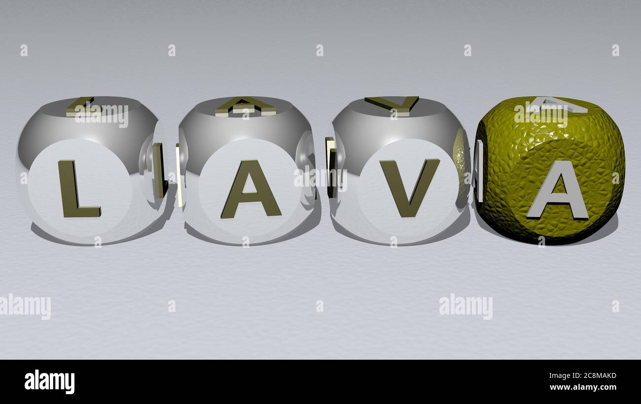 LAVA combined by dice letters and color crossing for the related ...