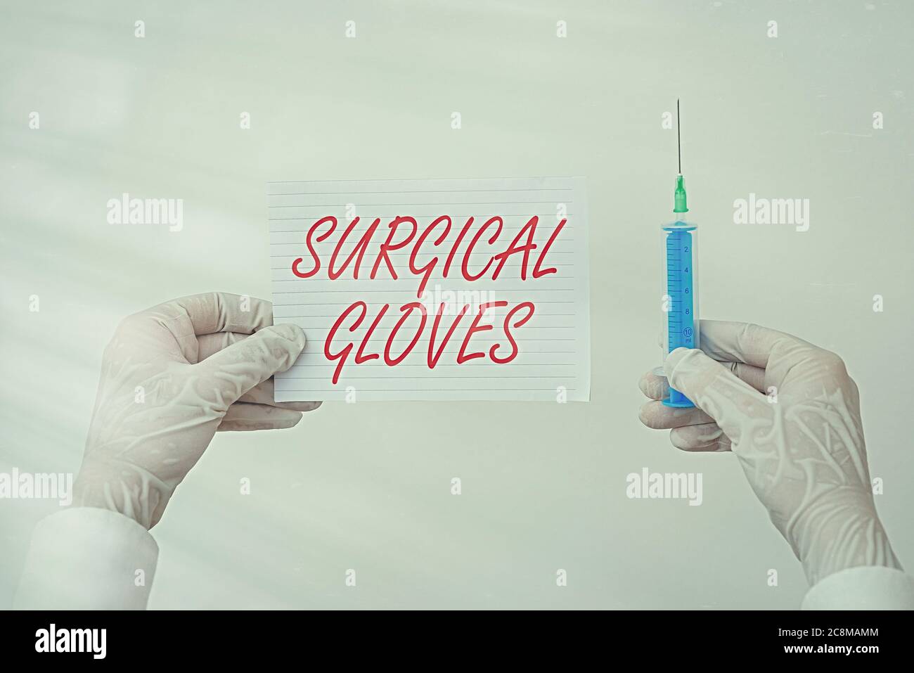 Word writing text Surgical Gloves. Business photo showcasing to protect ...