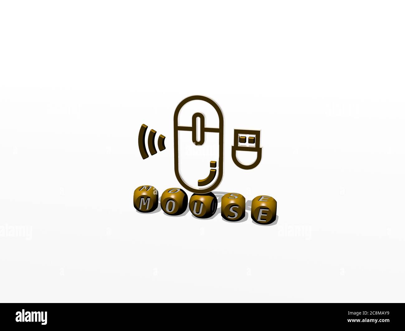 3D graphical image of mouse vertically along with text built by ...