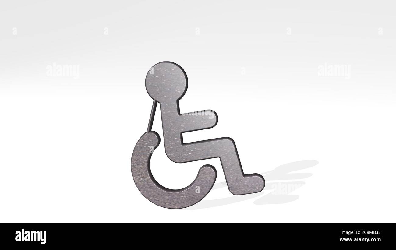 DISABILITY WHEELCHAIR casting shadow with two lights. 3D illustration ...