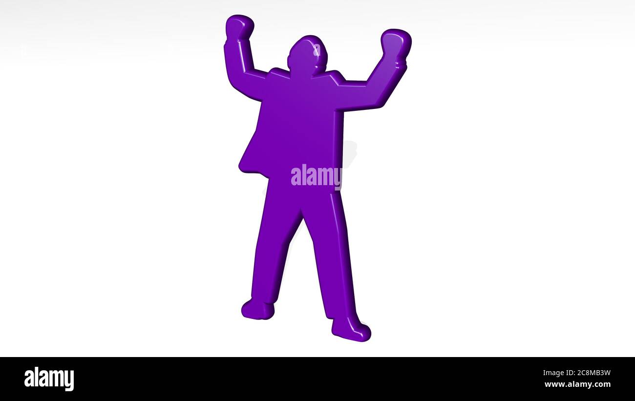 victory man from a perspective with the shadow. A thick sculpture made ...