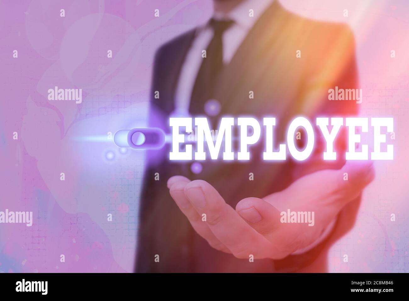 Text sign showing Employee. Business photo text one employed by another ...