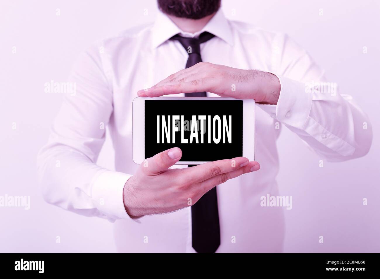 Writing note showing Inflation. Business concept for increase in the ...