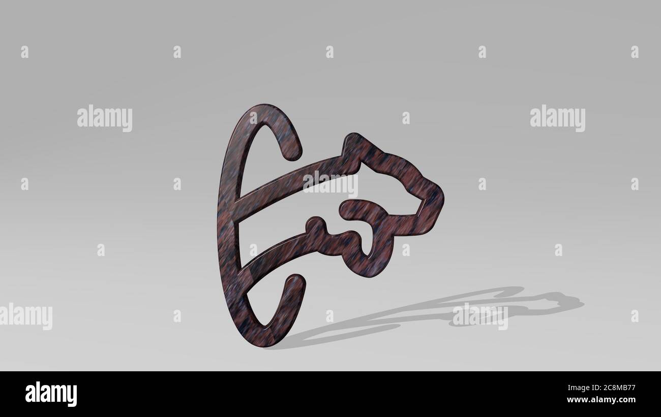 dog jump casting shadow from a perspective. A thick sculpture made of ...