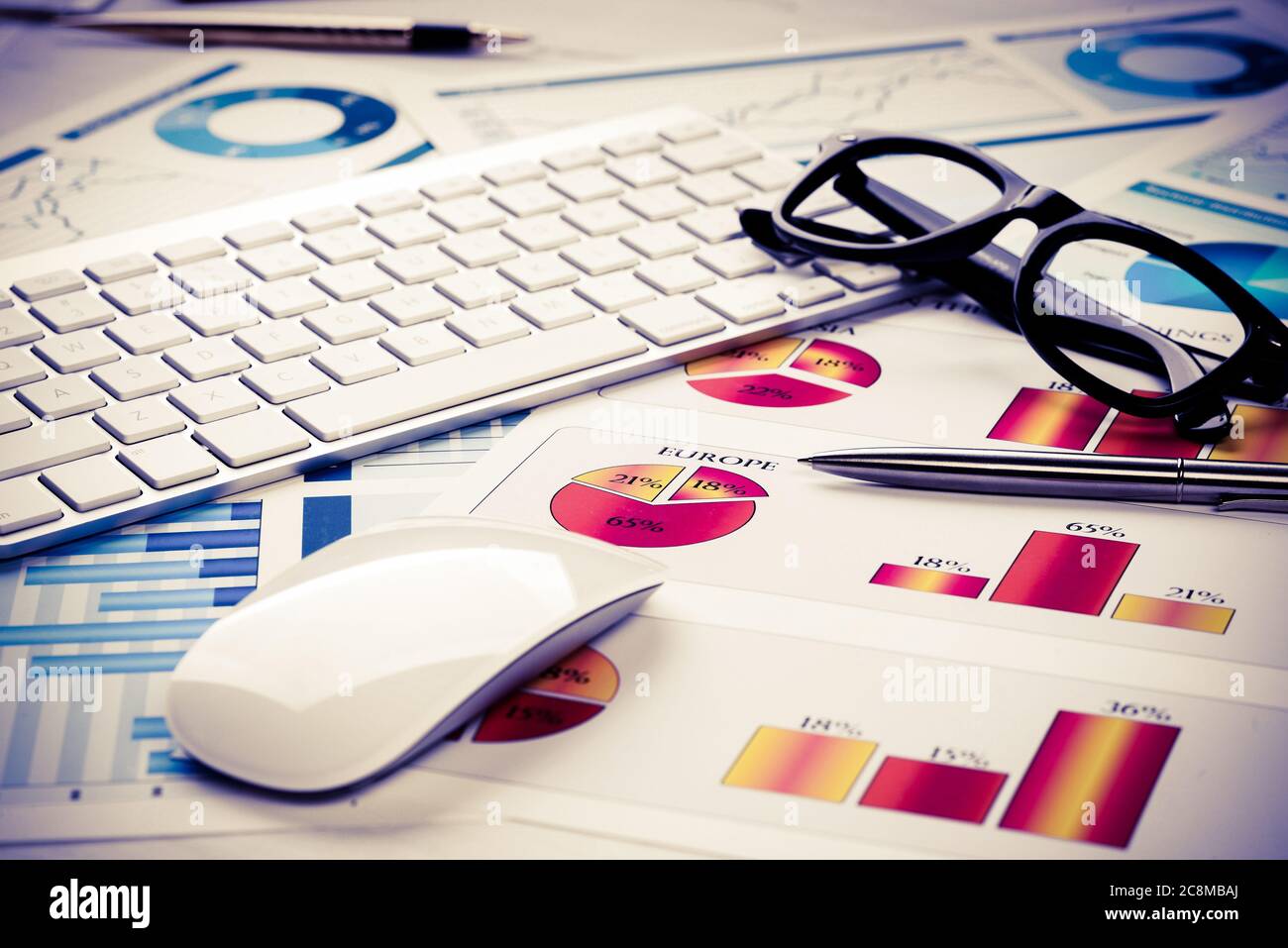 Preparing average sales report Stock Photo - Alamy