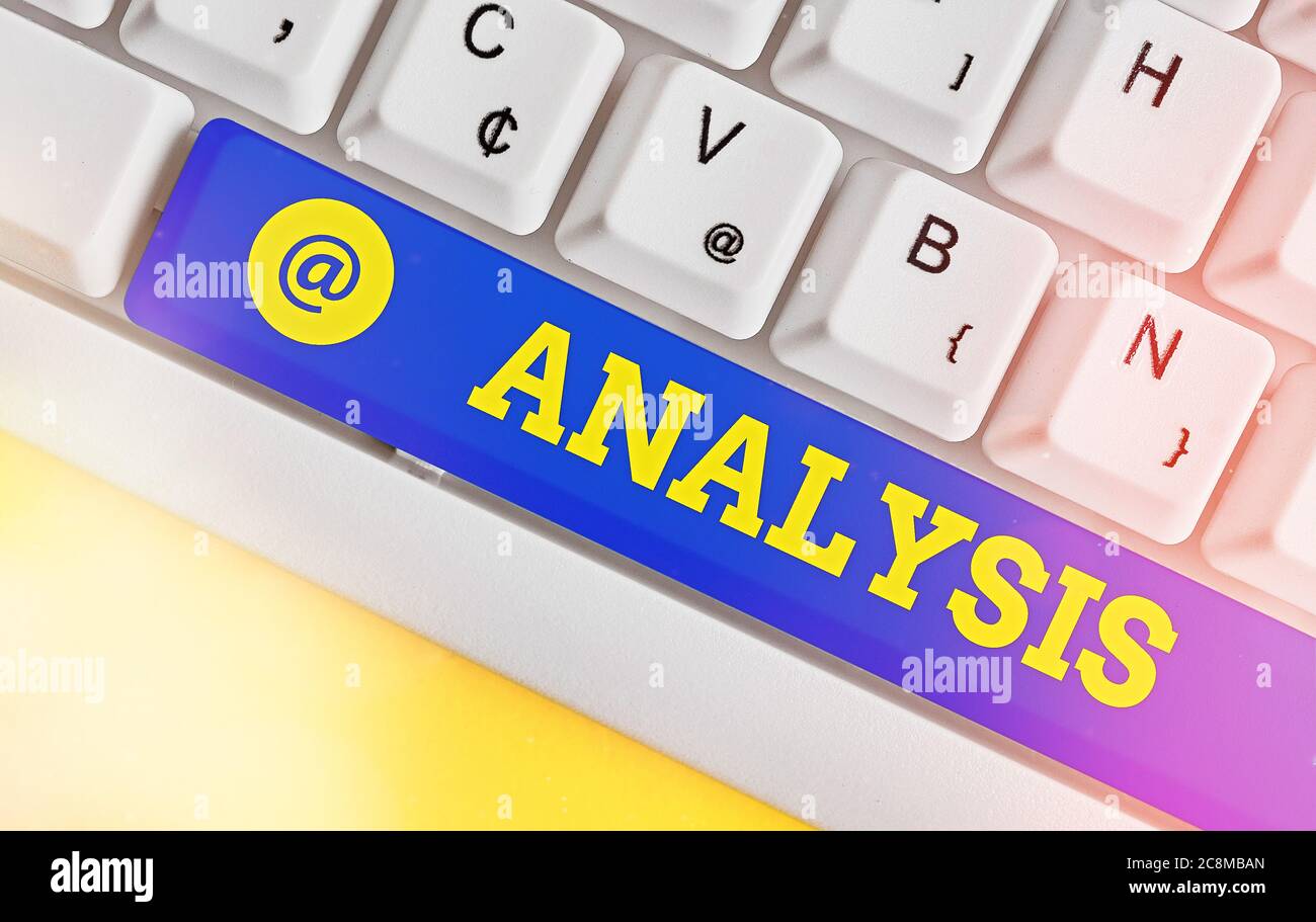 Writing note showing Analysis. Business concept for examination of ...