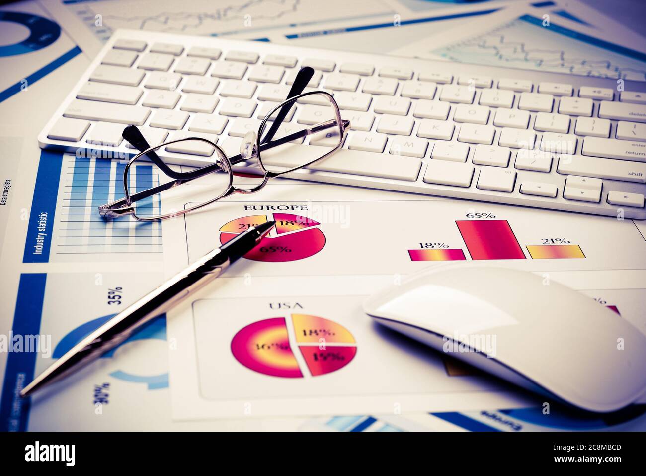 Preparing average sales report Stock Photo - Alamy