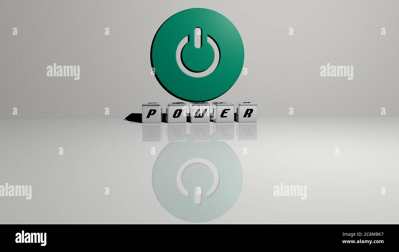 3D graphical image of POWER vertically along with text built by ...