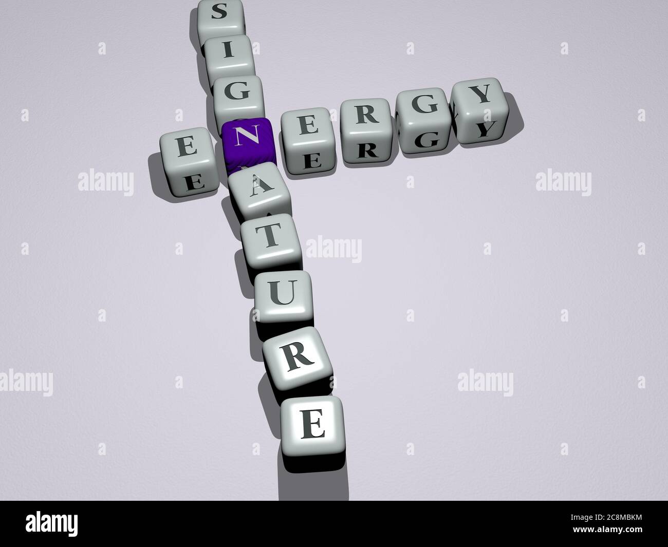 combination of ENERGY SIGNATURE built by cubic letters from the top ...