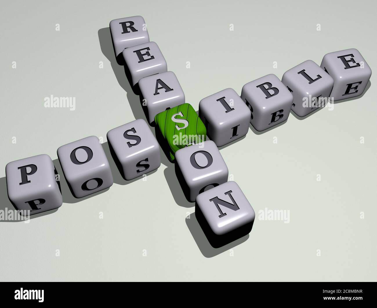 combination of possible reason built by cubic letters from the top ...