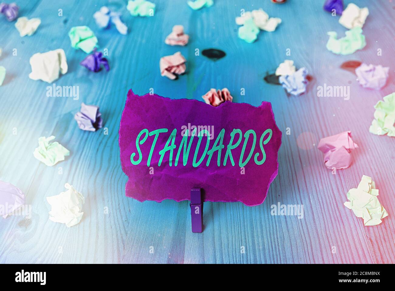 Text sign showing Standards. Business photo text something established ...