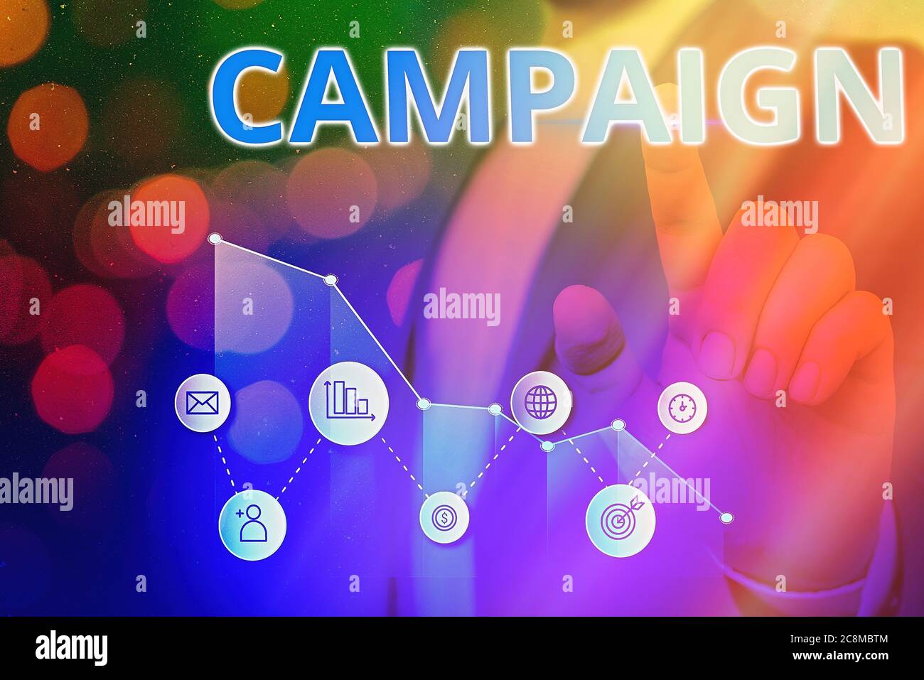 Word writing text Campaign. Business photo showcasing connected ...