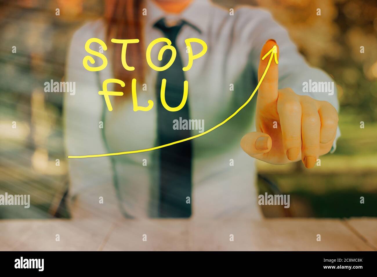 Conceptual hand writing showing Stop Flu. Concept meaning put an end of ...