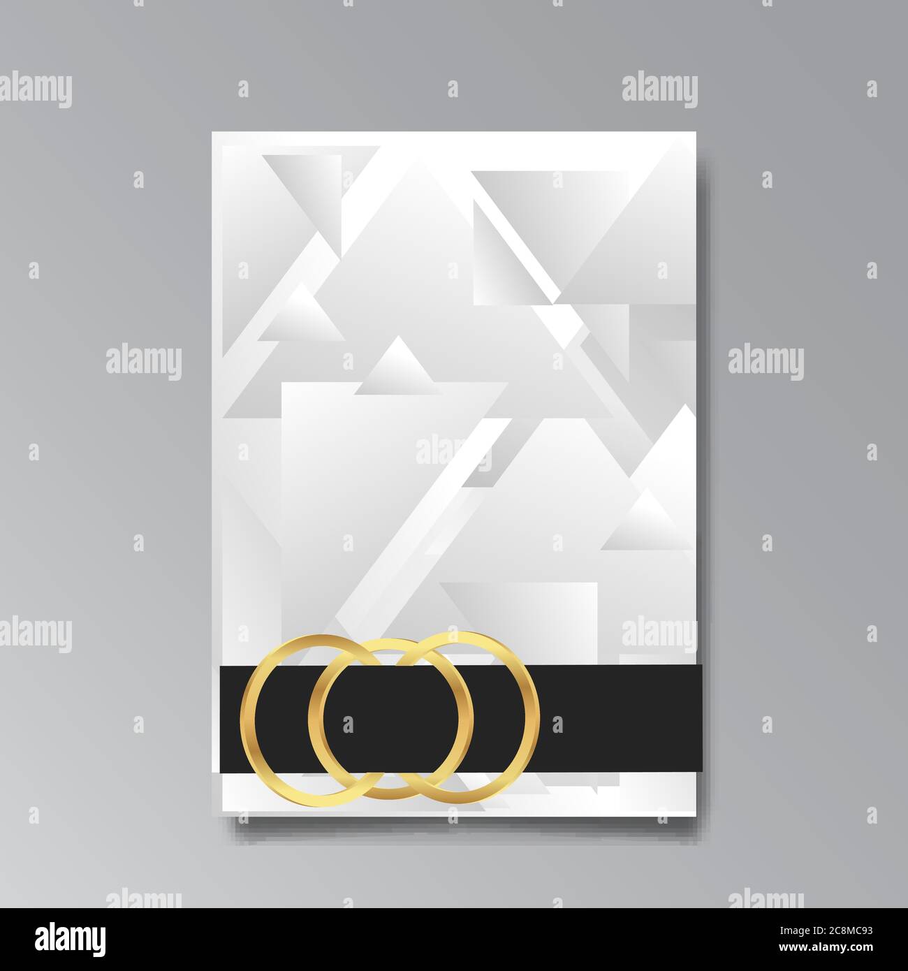 Abstract elegant luxury background, three gold rings, chain, golden ...