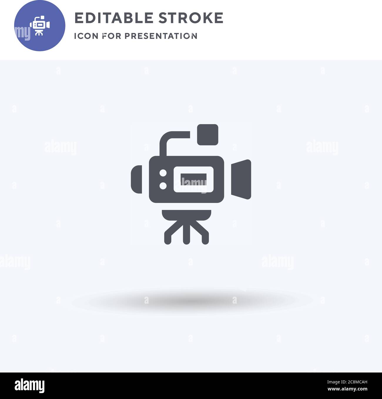 Videocamera icon vector, filled flat sign, solid pictogram isolated on ...