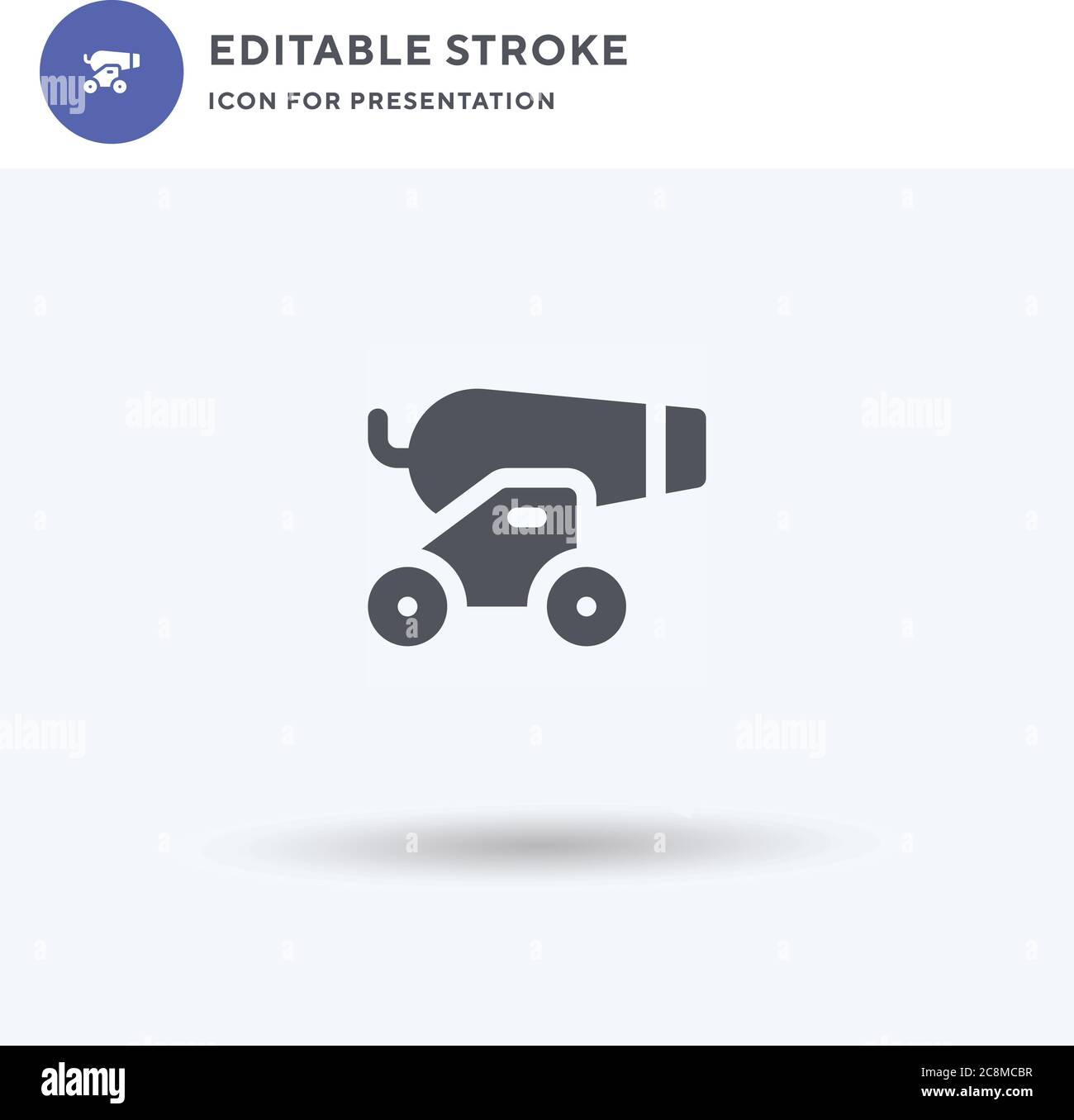 Cannon icon vector, filled flat sign, solid pictogram isolated on white ...