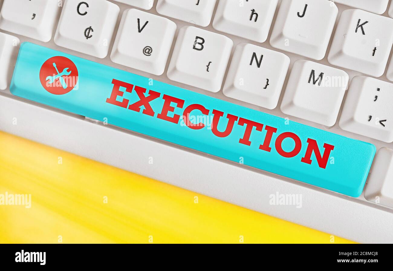 Handwriting text Execution. Conceptual photo the carrying out or ...