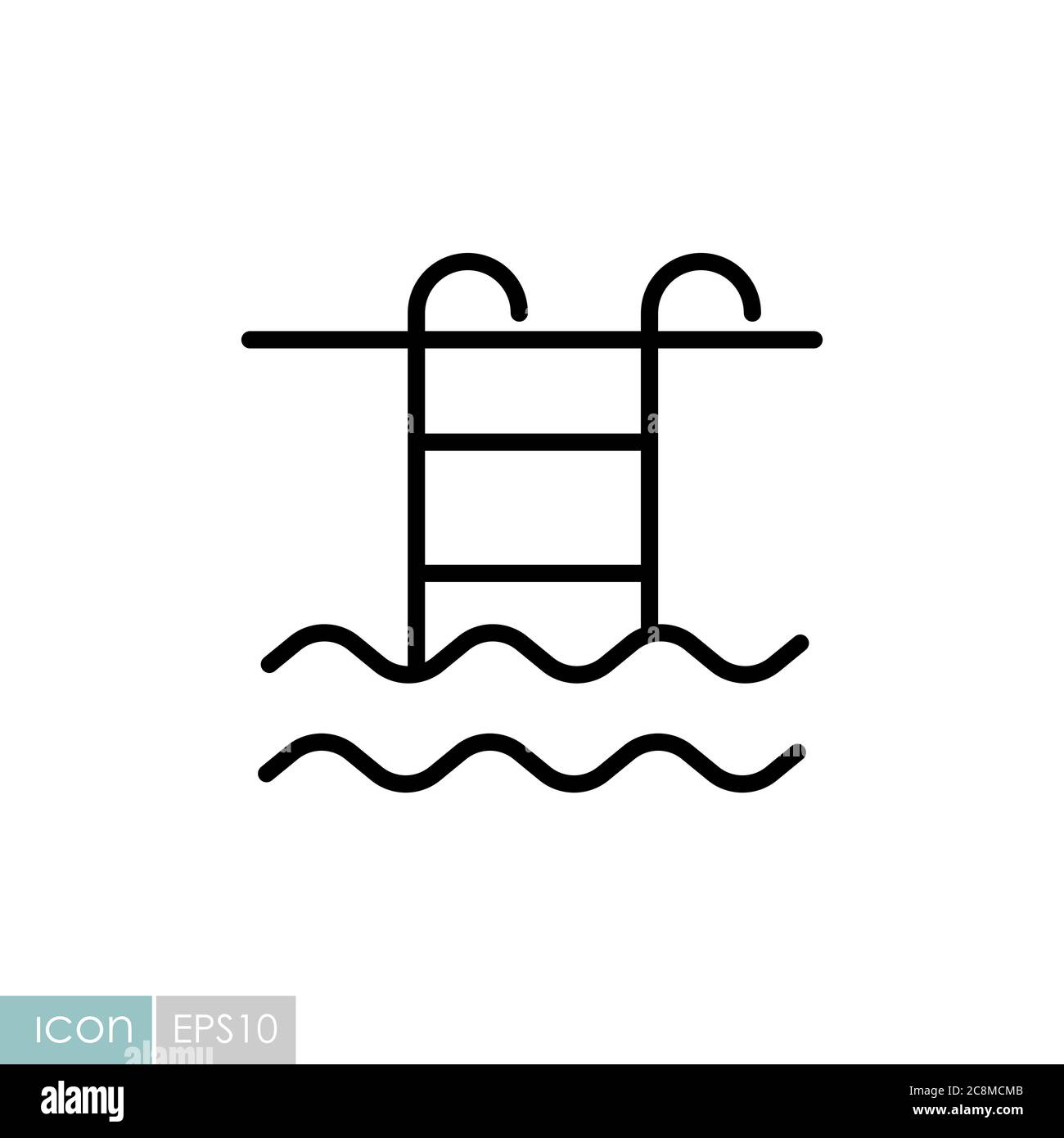 Swimming pool flat vector icon. Graph symbol for travel and tourism web ...
