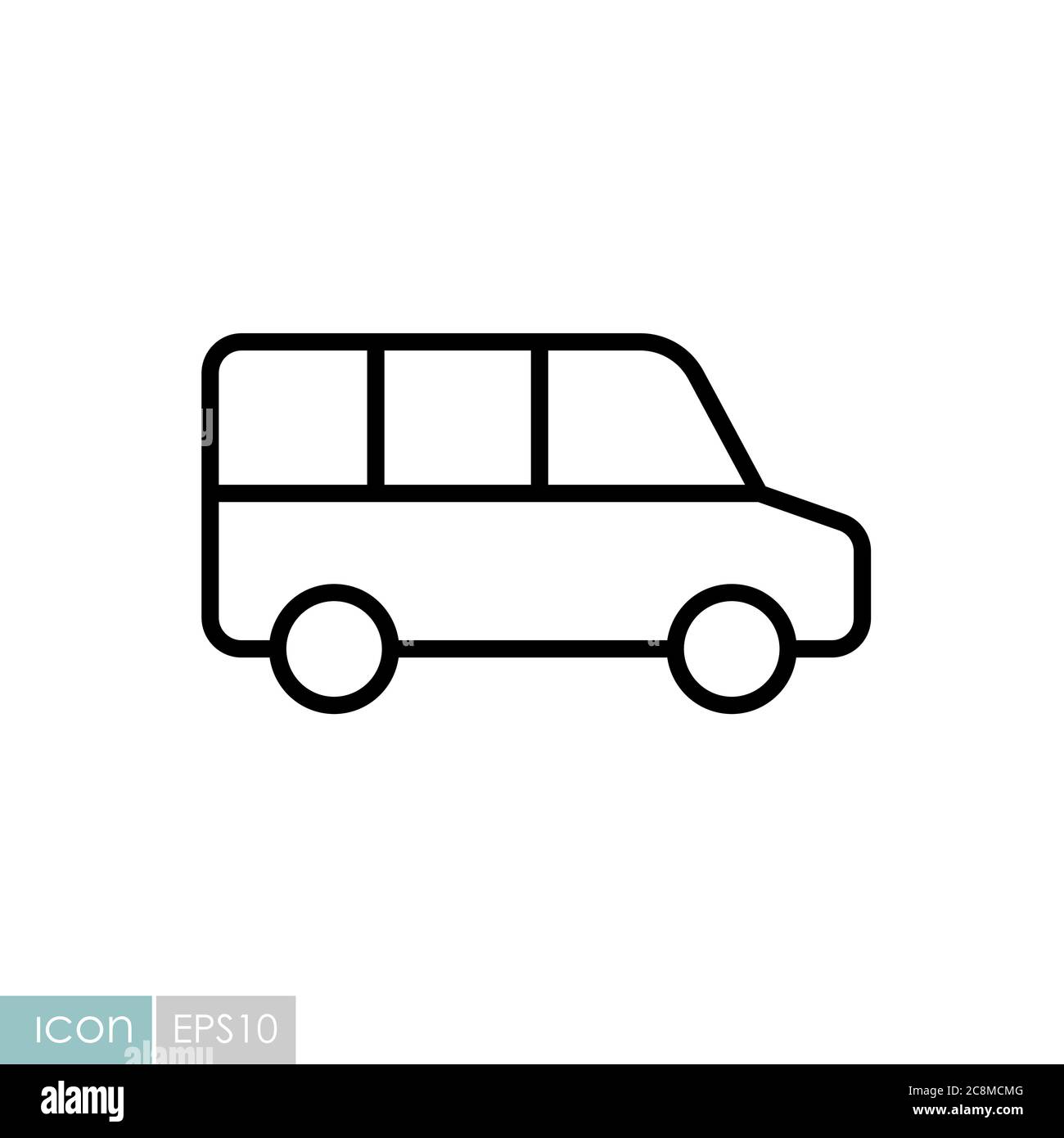 Airport shuttle minivan, shuttle bus vector icon. Graph symbol for ...