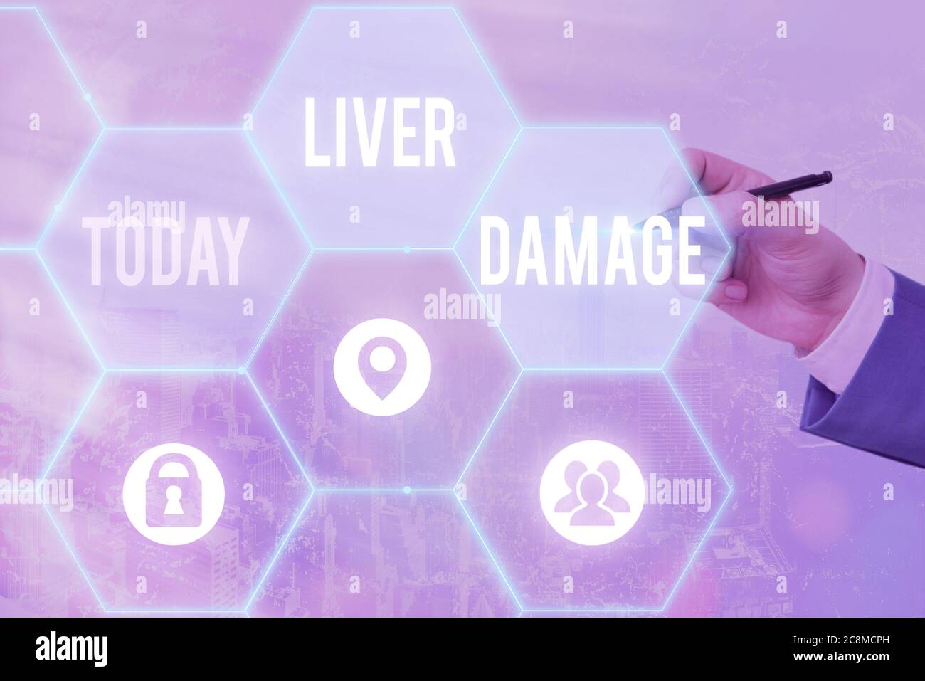 Handwriting text writing Liver Damage. Conceptual photo any disorder of ...