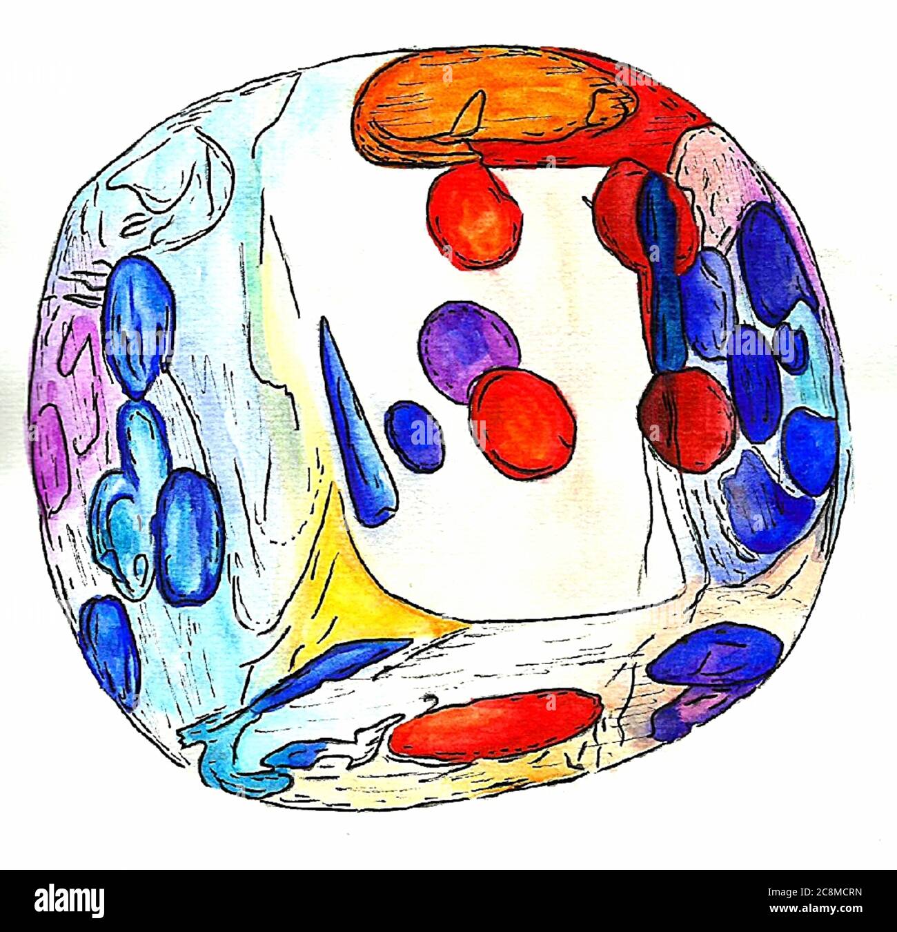 Abstract Colourful Shapes, Circular Composition, Fluid Design Stock ...