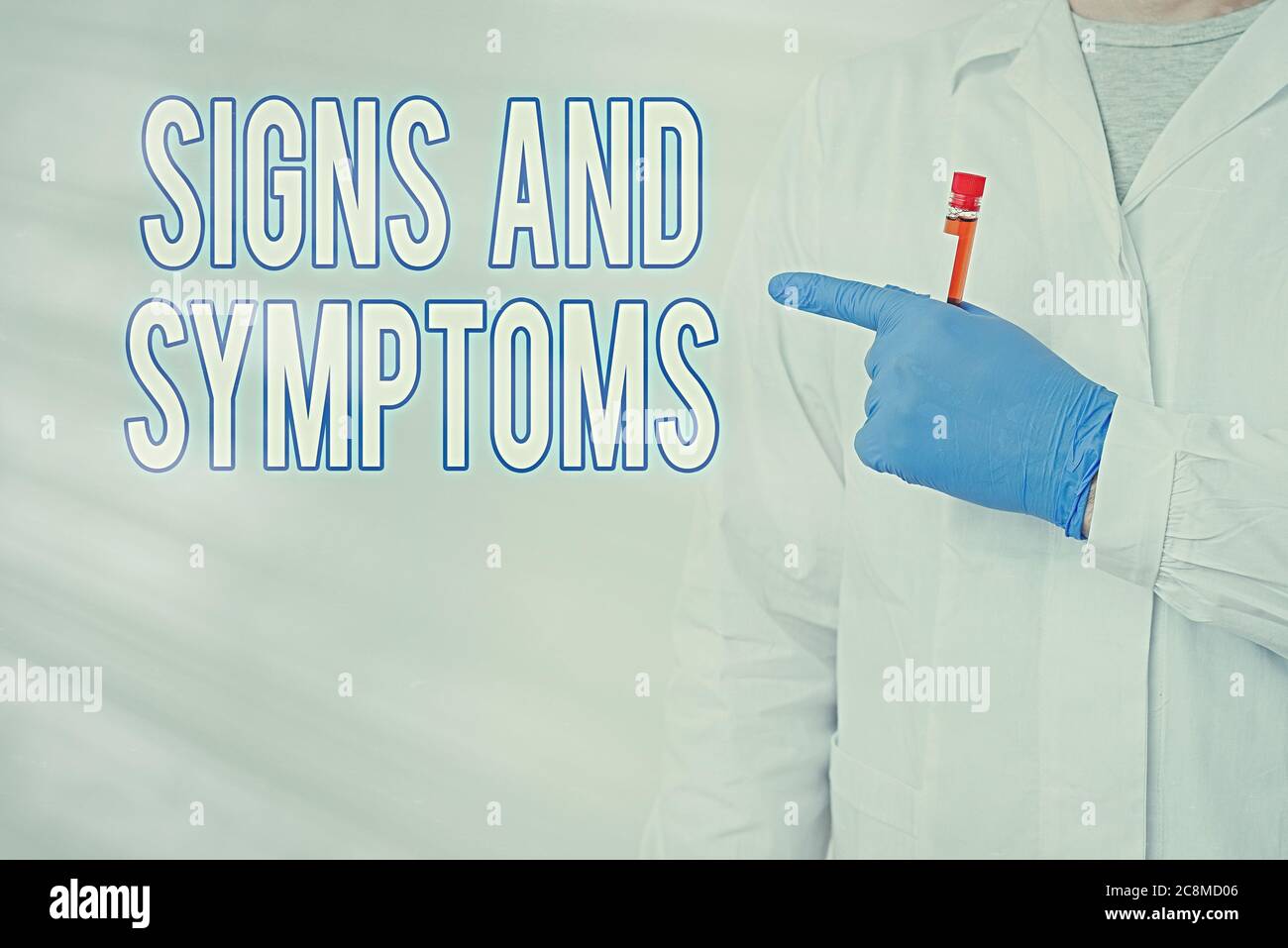 Writing note showing Signs And Symptoms. Business concept for ...