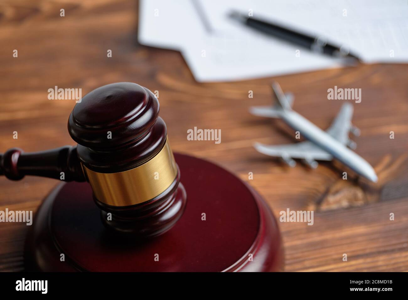 Concept of infringement of the rules of flying on an airplane next to ...