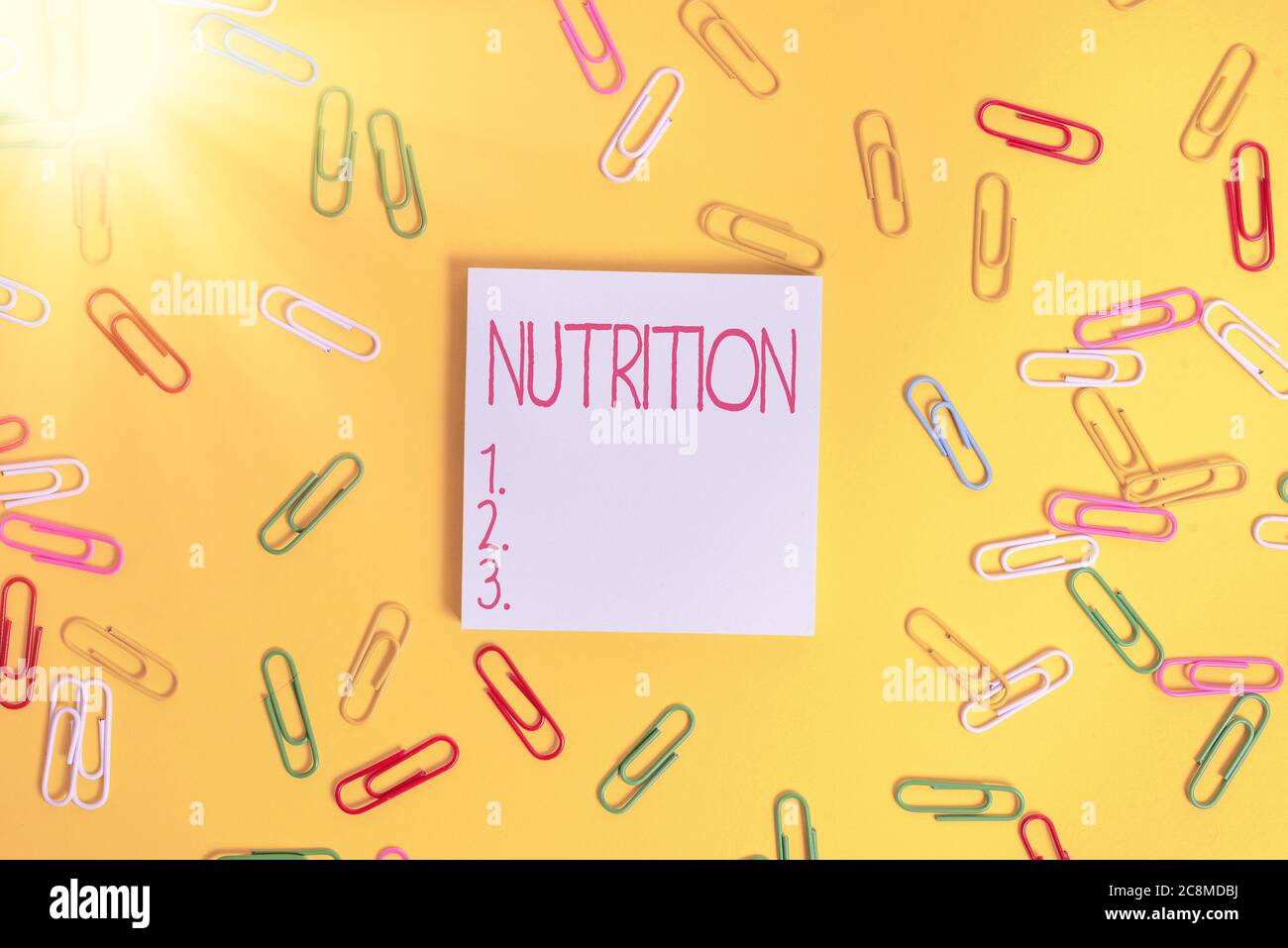 Writing note showing Nutrition. Business concept for act or process of ...