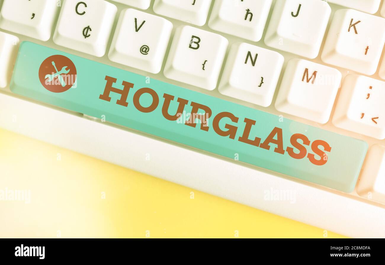 Handwriting text Hourglass. Conceptual photo instrument for measuring ...