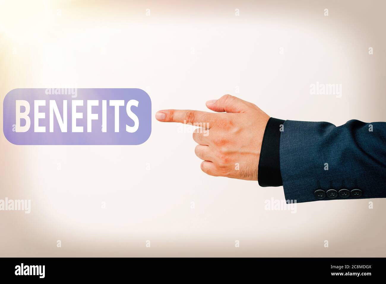 Text sign showing Benefits. Business photo text produces helpful ...