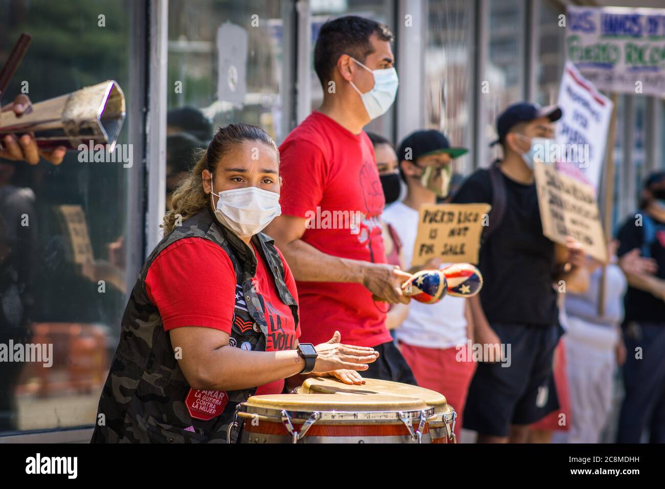 Pro Libertad--free Puerto Rico activist protest march in New York City ...