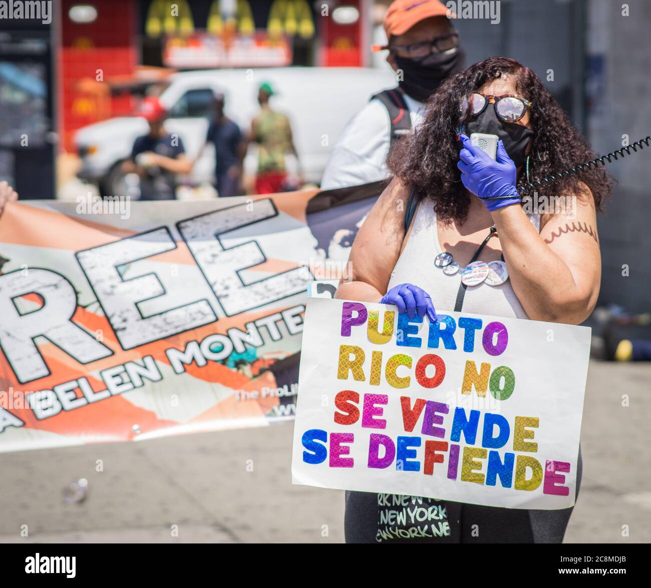 Pro Libertad--free Puerto Rico activist protest march in New York City ...