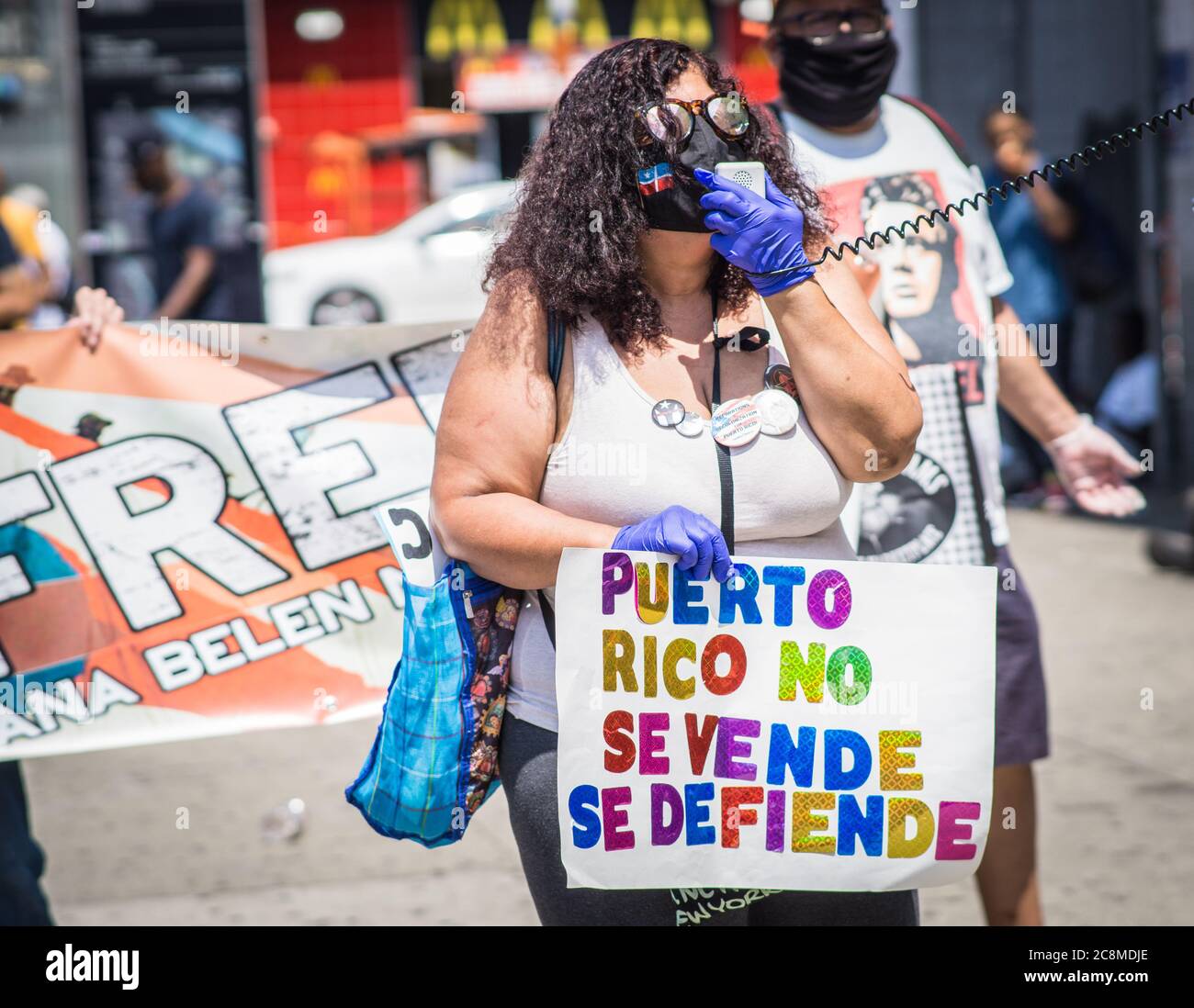 Pro Libertad--free Puerto Rico activist protest march in New York City ...