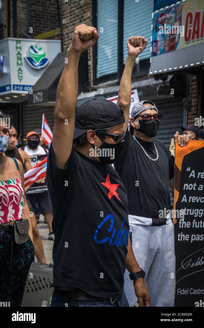 Pro Libertad--free Puerto Rico activist protest march in New York City ...