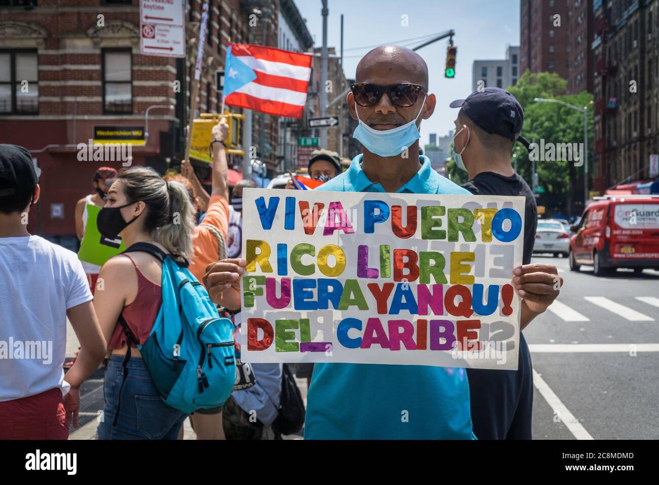 Pro Libertad--free Puerto Rico activist protest march in New York City ...