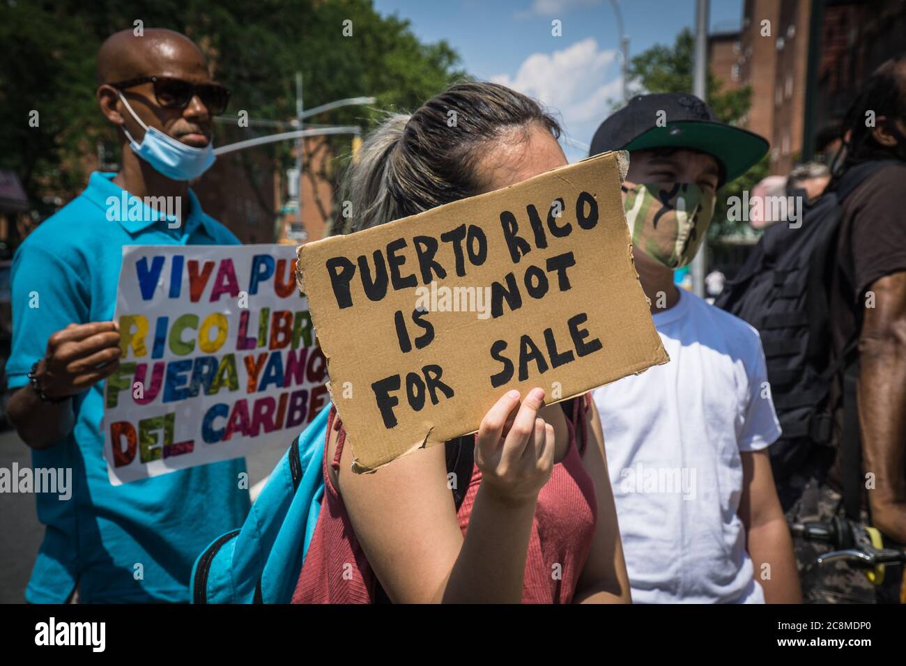 Pro Libertad--free Puerto Rico activist protest march in New York City ...