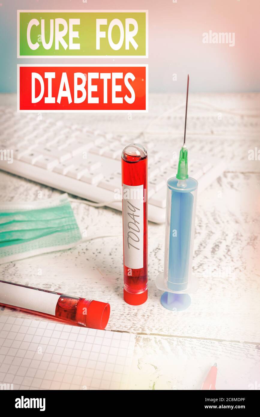 Word writing text Cure For Diabetes. Business photo showcasing looking ...