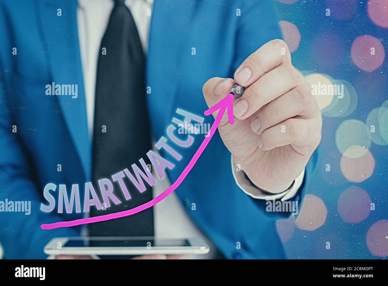 Handwriting text writing Smartwatch. Conceptual photo mobile device ...